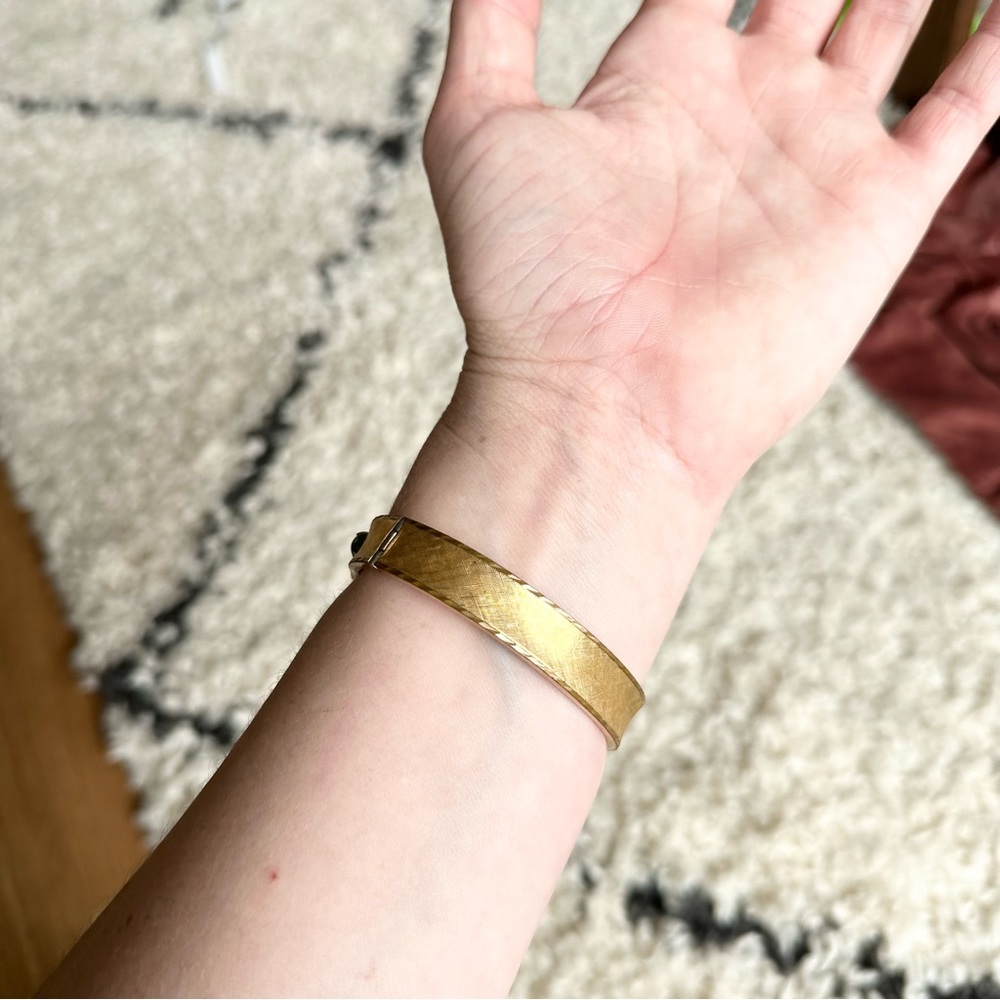 Vintage 2k Gf Gold Bangle Bracelet - Gem